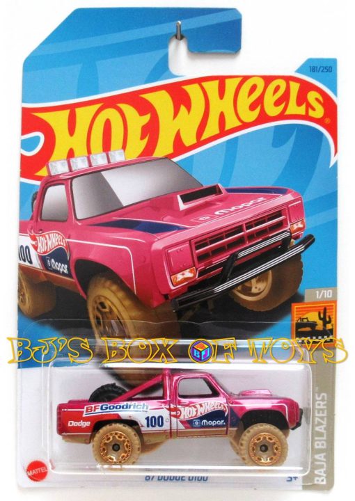 2023 Hot Wheels ’87 DODGE D100 Pink Mopar 4×4 Pickup Rally Truck #181 ...