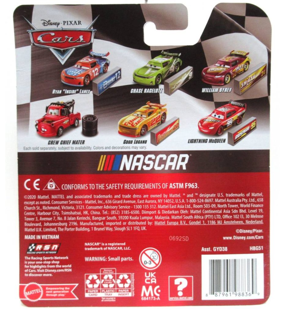 Buy Disney Pixar Cars NASCAR Piston Cup Racer GOGO LOGANO FiberFuel 22 ...